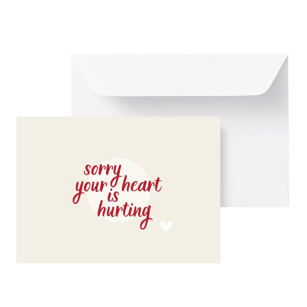 Minimalist Sympathy Condolences Grief Greeting Card, Supportive Friend ...