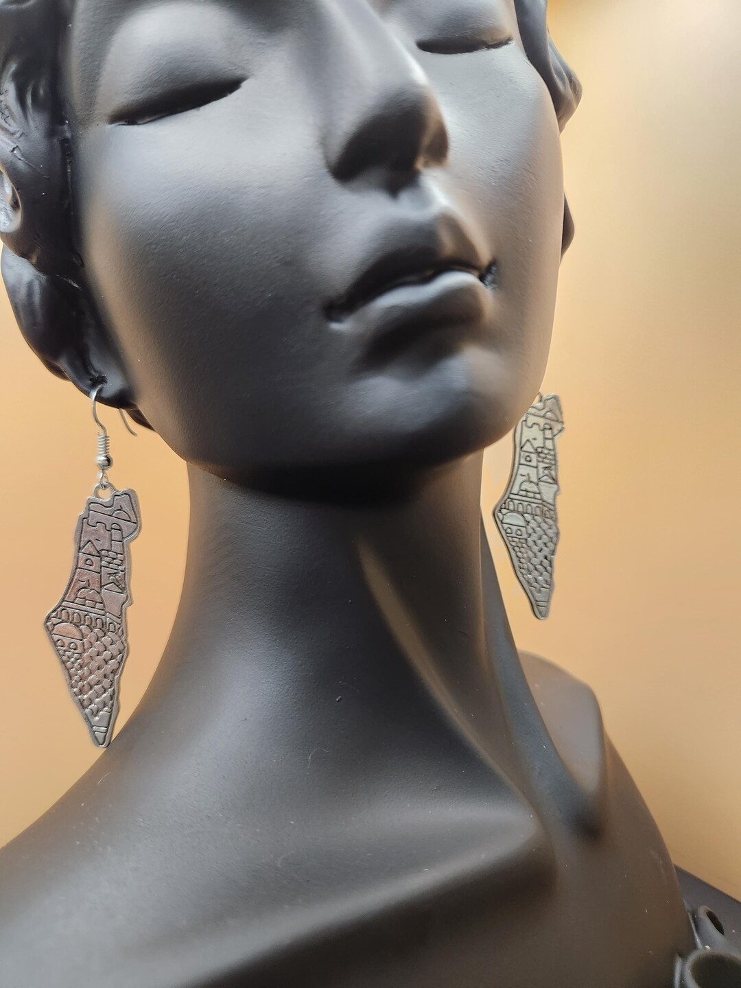 Palestine Map Featuring Falastini Art- Earrings - Etsy