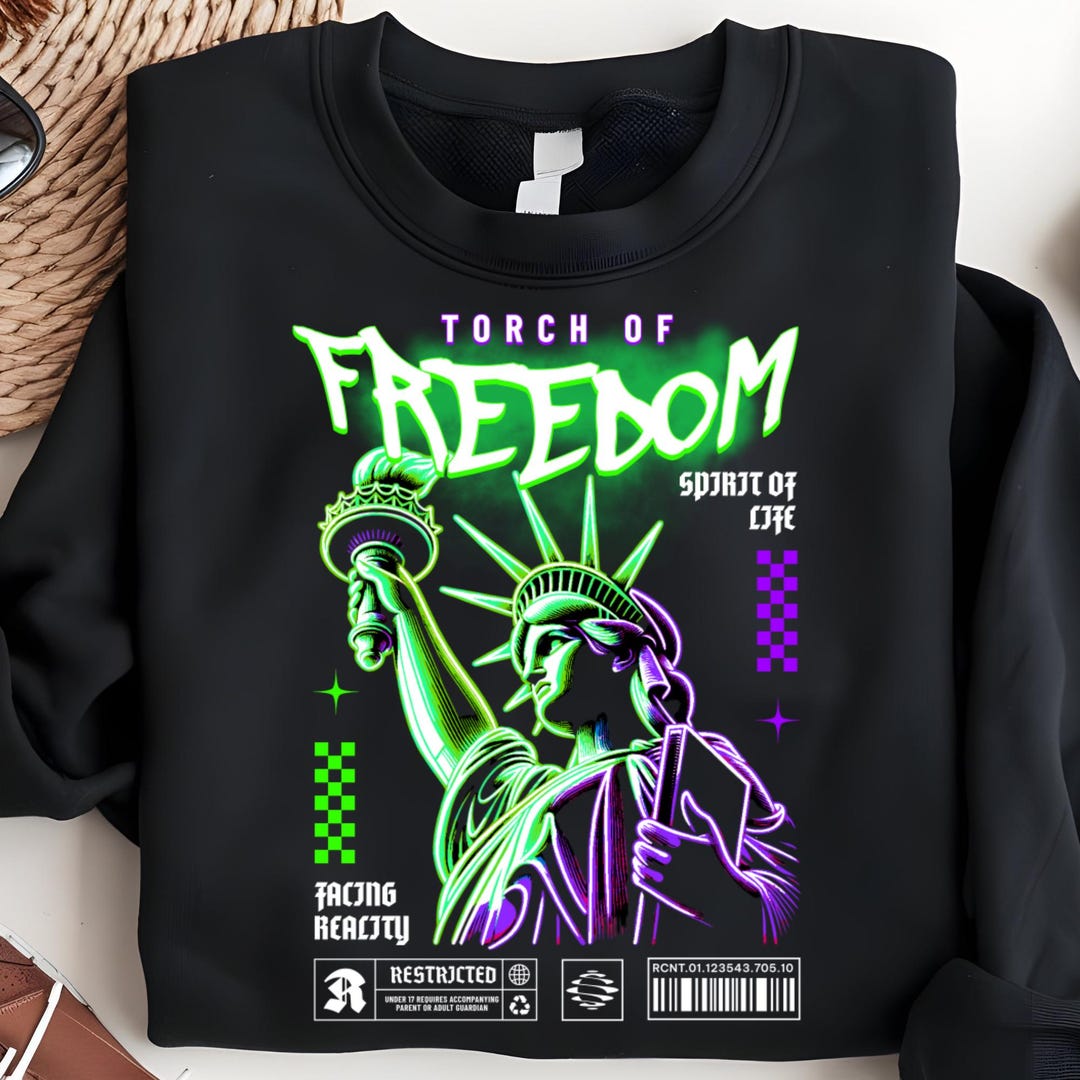 Torch of Freedom PNG Neon Statue of Liberty Graphic Png Urban ...