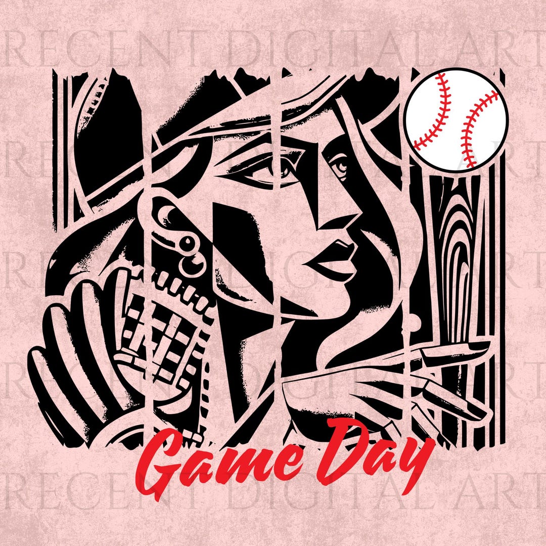 Game Day PNG, Baseball Art Sublimation, Abstract Sports Design, Modern ...