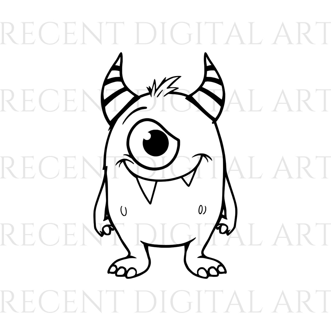 Cute Monster SVG PNG | Cartoon Cyclops Design for Kids' T-shirts, Mugs ...