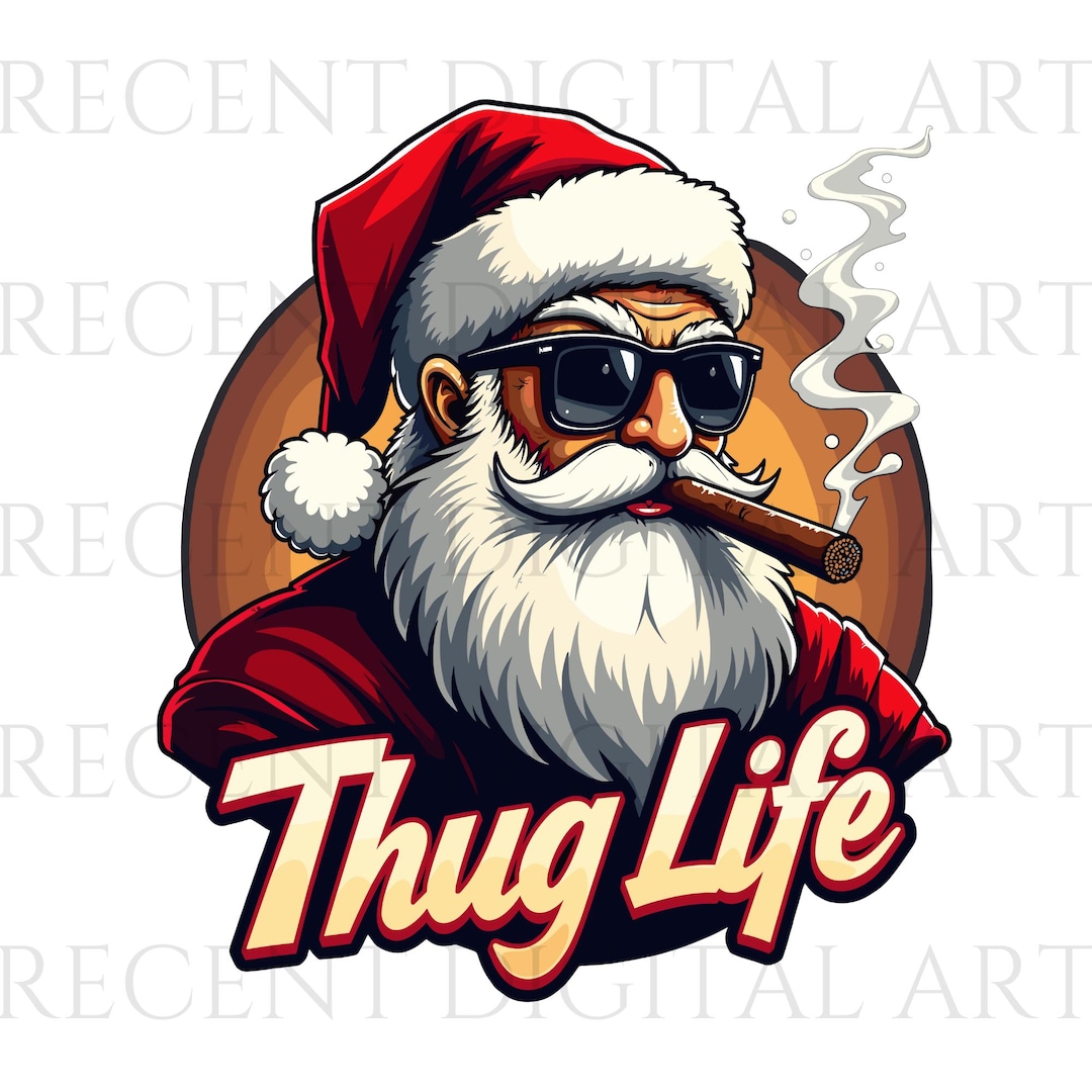 Thug Life Santa SVG | Funny Christmas Santa SVG | Cool Xmas Santa ...