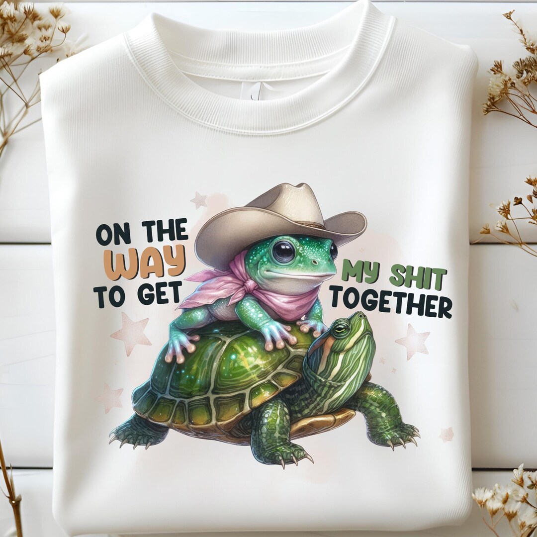 Funny Cowboy Frog PNG, Western Toad and Turtle Sublimation, Country ...
