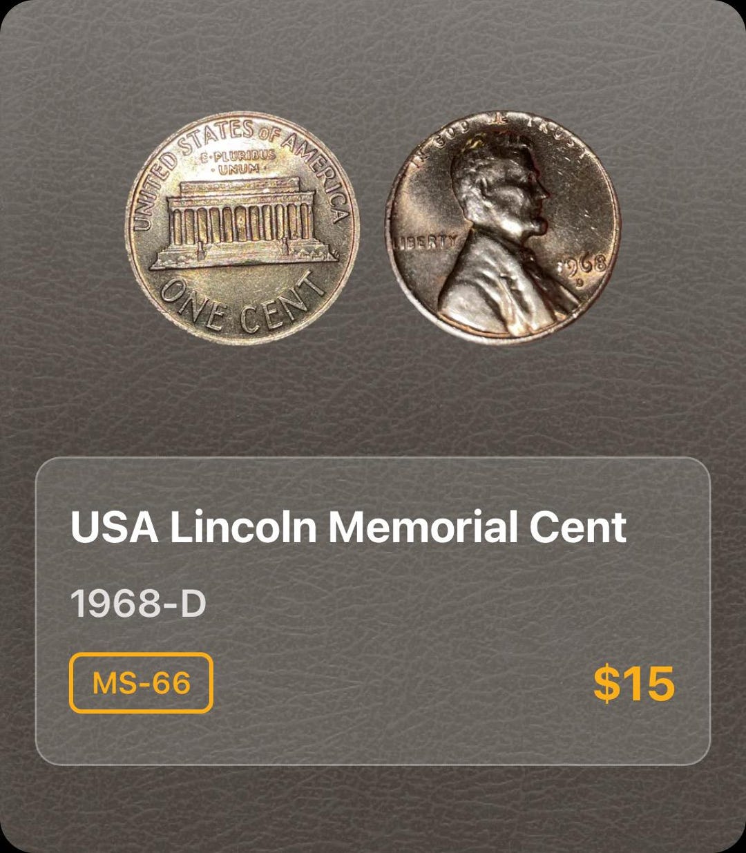 1968-D Lincoln Memorial Penny US 1 Cent mint State Coin - Etsy