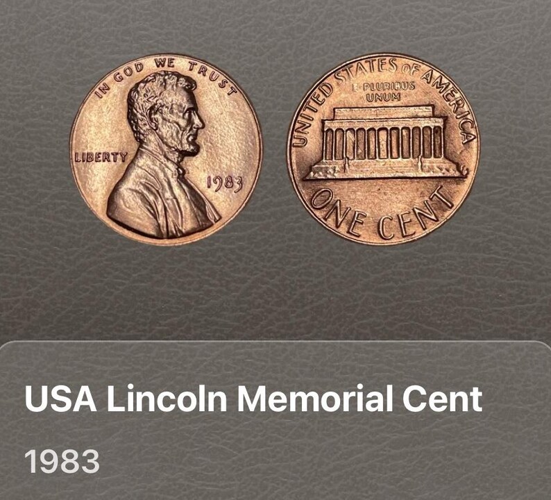 1983 No Mint Mark Lincoln Penny Mint Coin US 1 Cent - Etsy