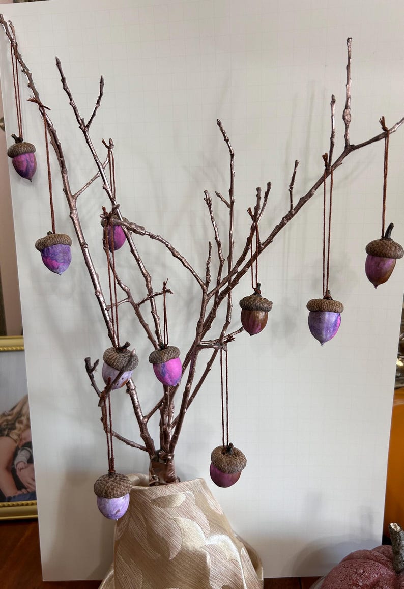Marbled Acorn Set. Year Round Color, Unique Decor. 10 Acorns in This ...