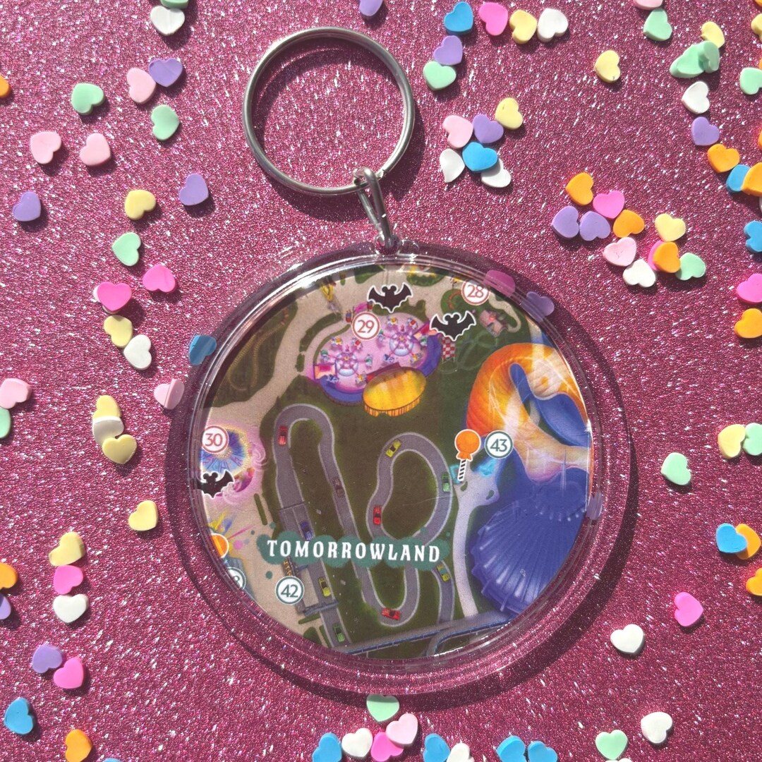 Disney Park Map Keychain Tomorrowland MNSSHP - Etsy