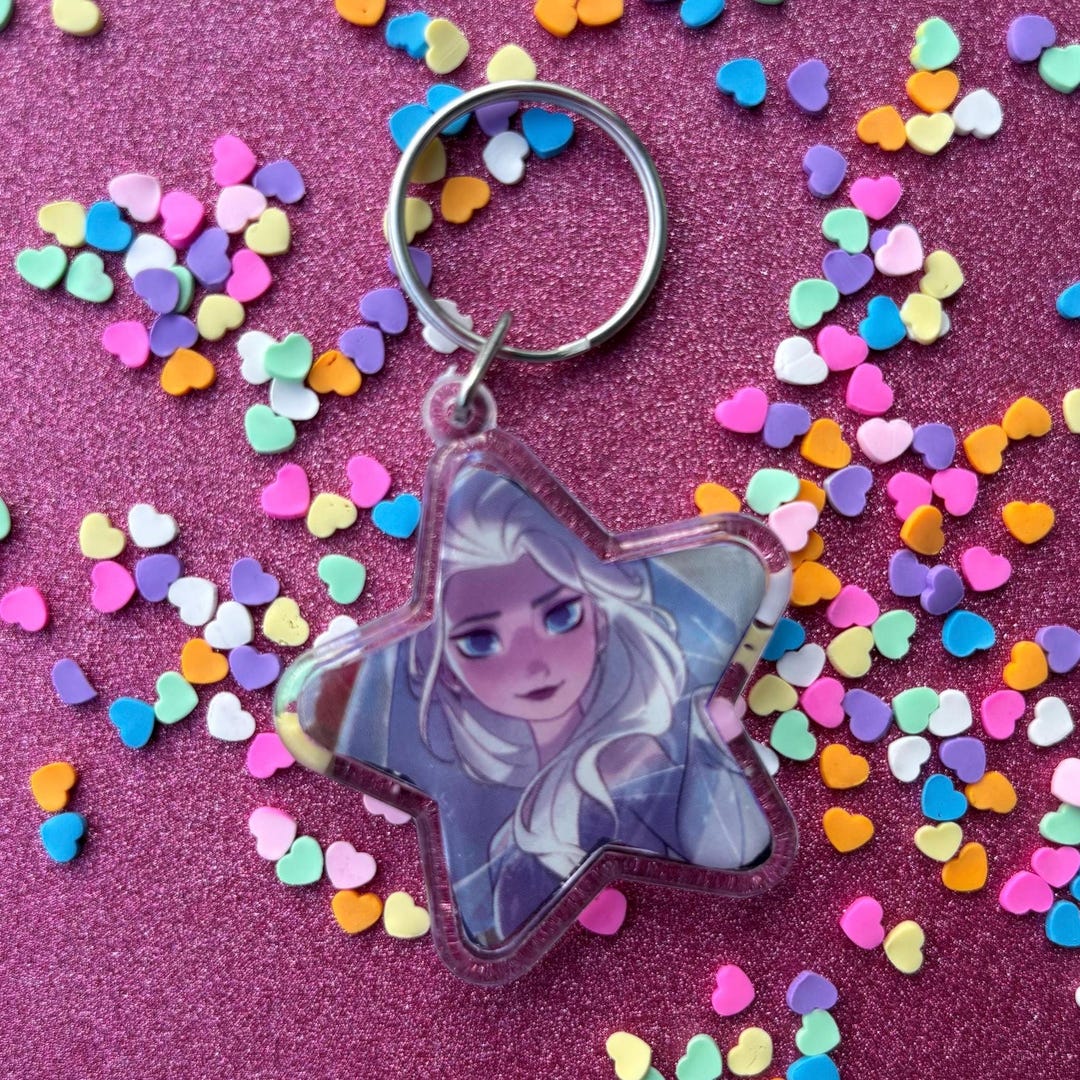 Lorcana Keychain Bag Charm Elsa Frozen Disney Accessories - Etsy