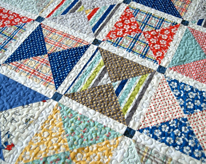 Quilt Baby Patchwork Handmade Seaside Fabrics by Riley Blake Designs - Etsy