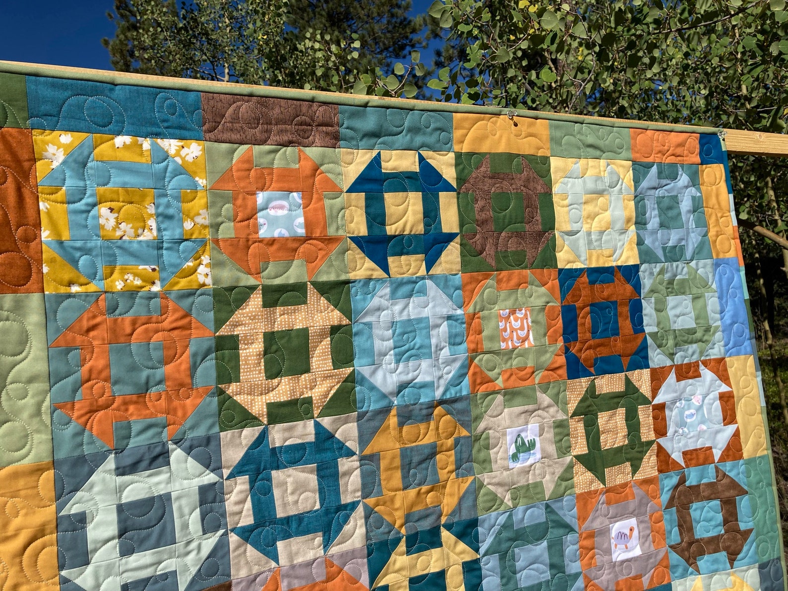 Quilt Autumn Lap Throw Crib Baby Churn Dash Fall Patchwork - Etsy