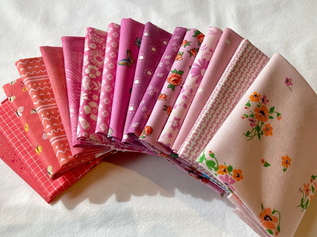 Spring Fat Quarter Bundle Quilt Patchwork Pink Coral Peach Lavender ...