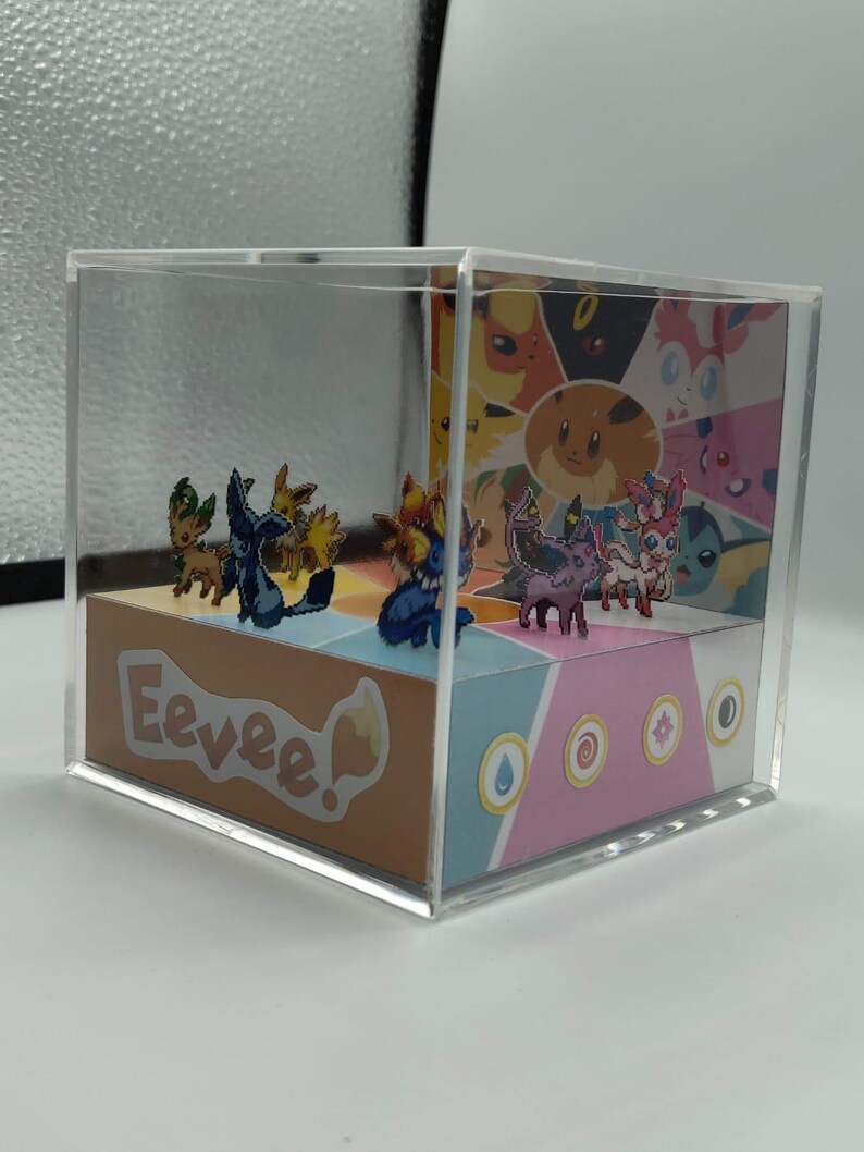 Pokemon Eevee Evolutions 3D Cube Diorama - Etsy