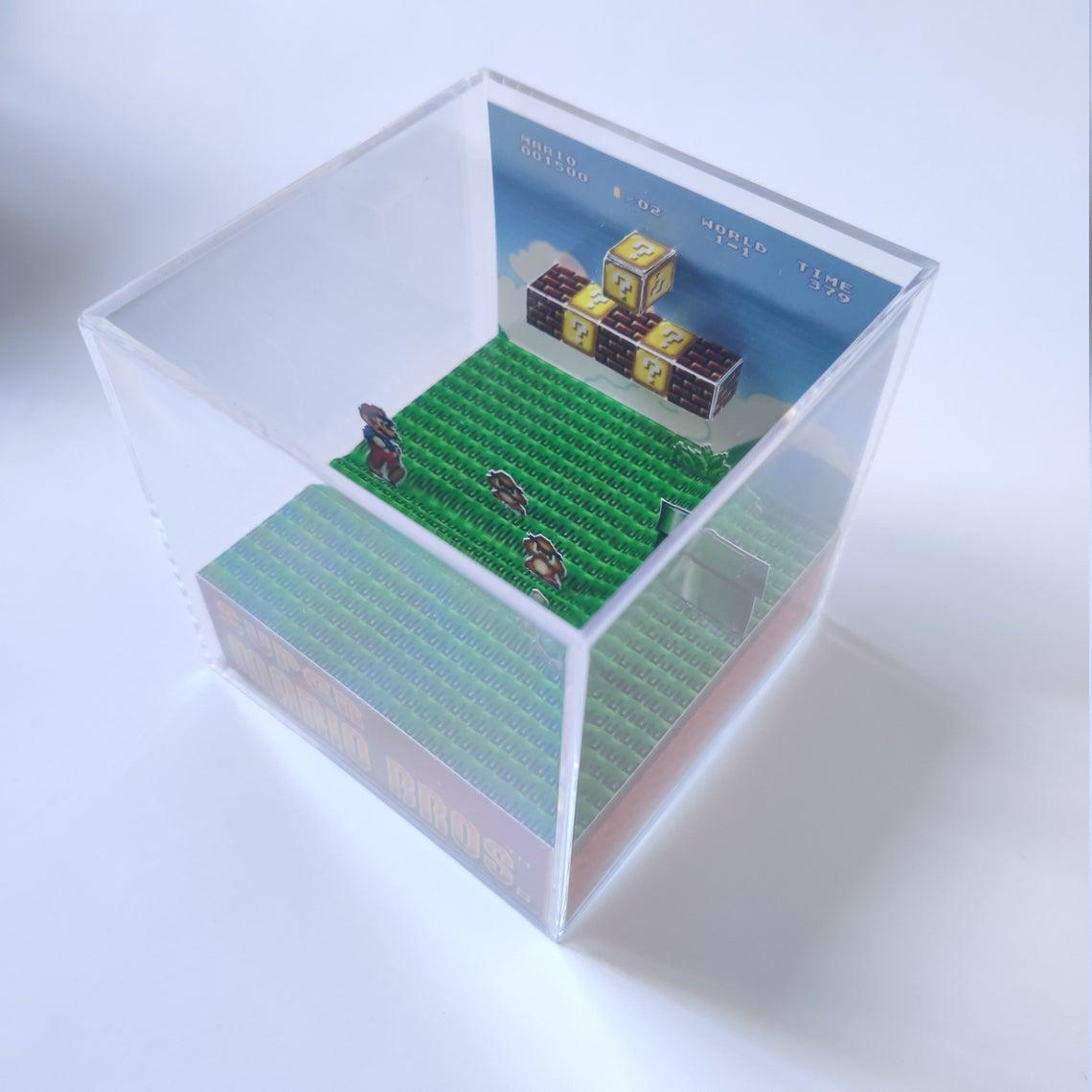 Super Mario Bros. 3D Cube Diorama - Etsy