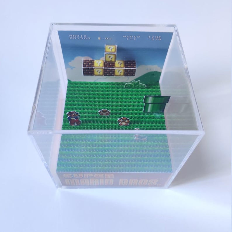 Super Mario Bros. 3D Cube Diorama - Etsy