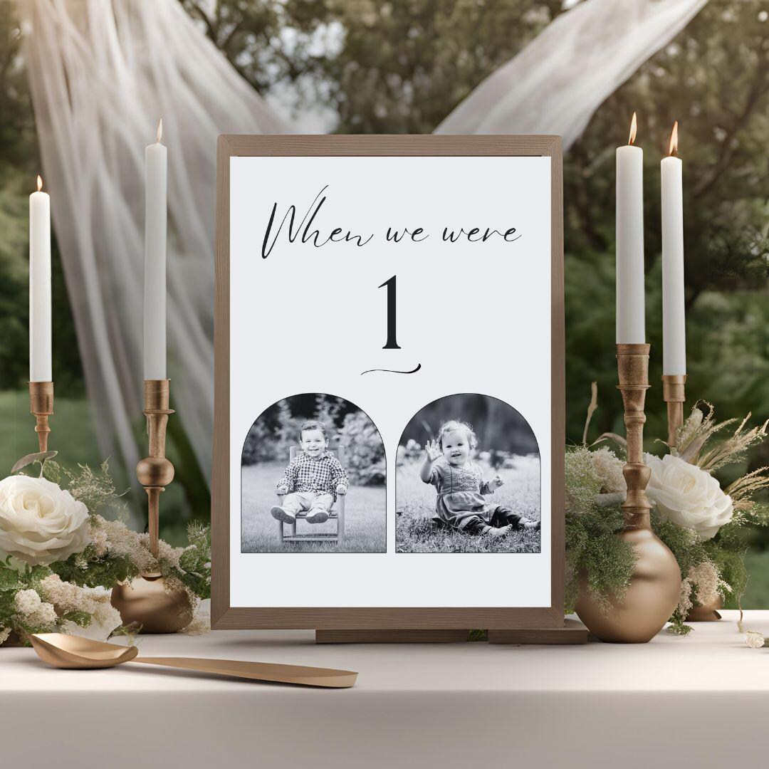 Wedding Table Numbers Cards When We Were Table Numbers Wedding Photo ...