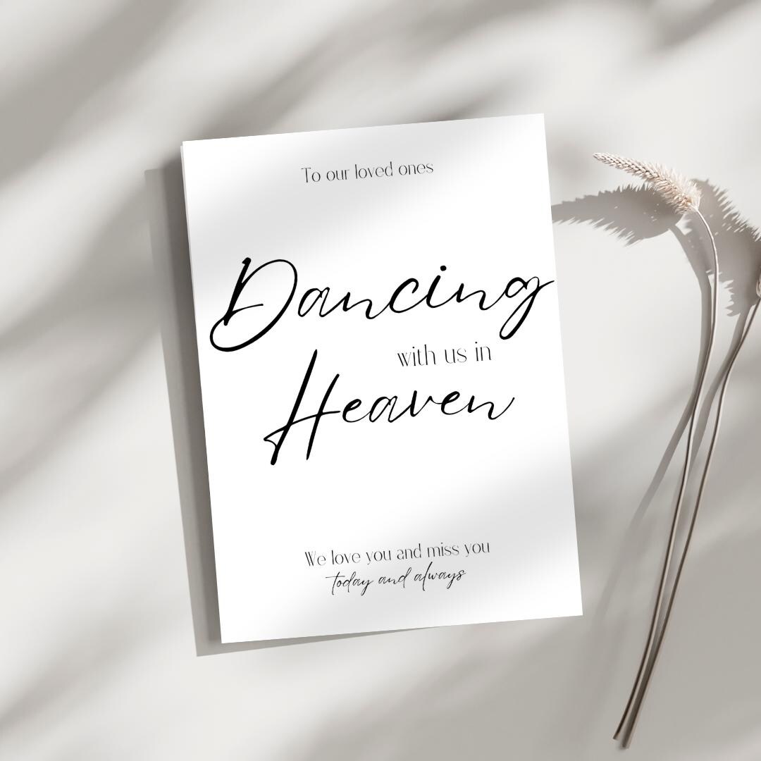 In Loving Memory Table Sign Wedding Modern Remembered Wedding Table ...