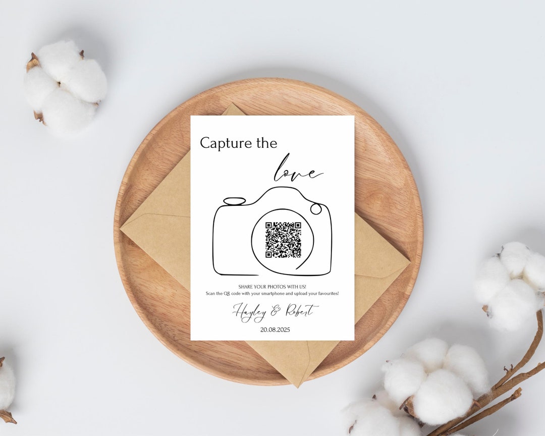 Capture the Love Qr Code Wedding Sign, Qr Code Sign, Digital Download ...