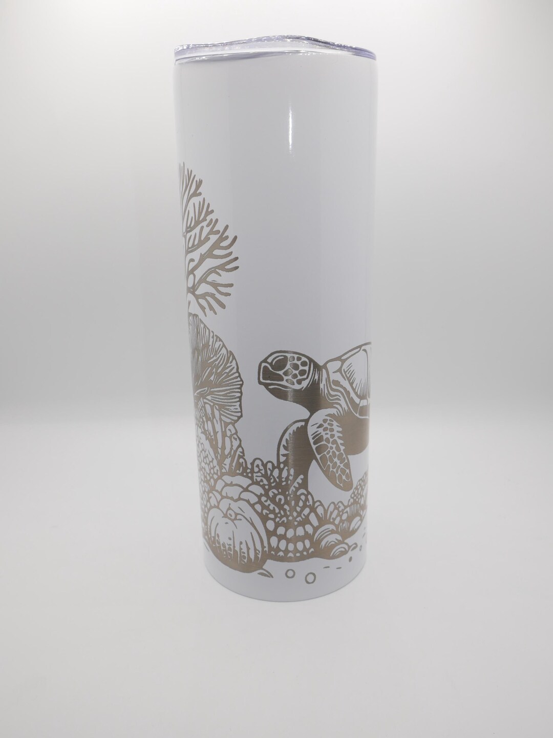 Turtle Coral Reef Beach Themed Laser Engraved Tumbler - Etsy