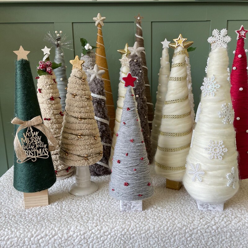 White Yarn Trees - Etsy