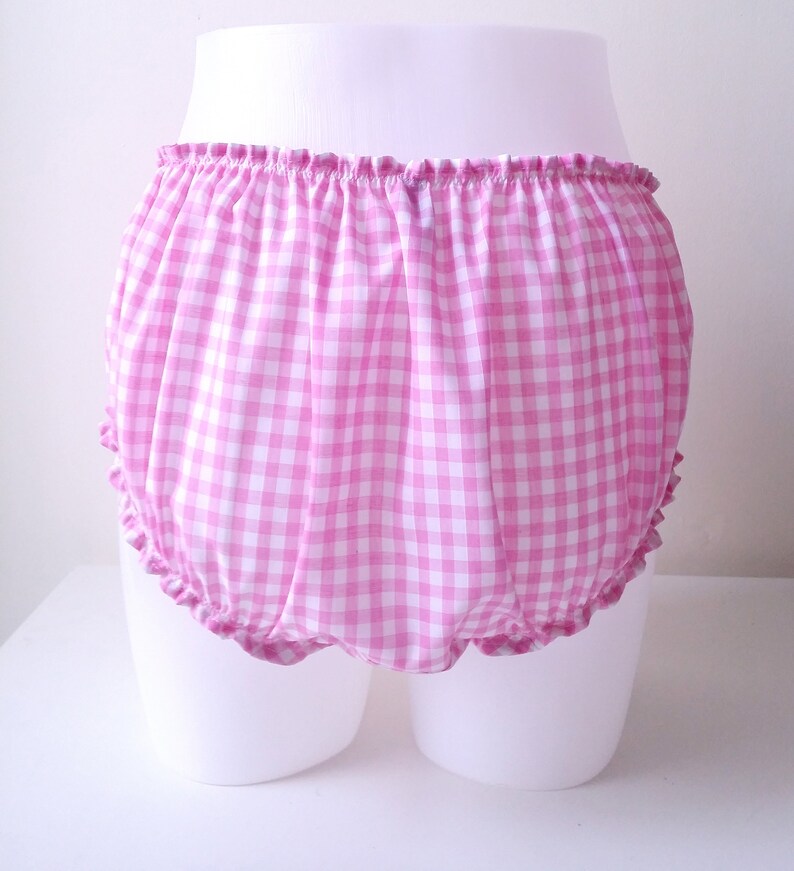 High Waist Gingham Frilly Knickers Pin Up Lingerie Made To Etsy Uk