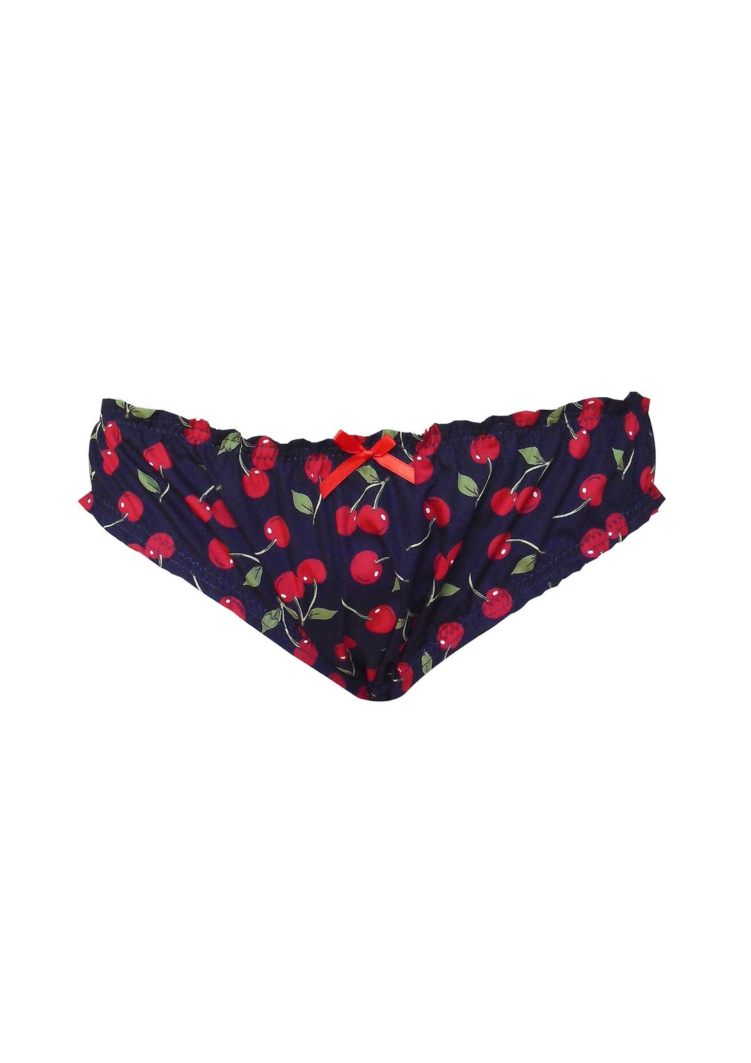 Cherry Print Pin Up Frilly Knickers Size Xs Etsy