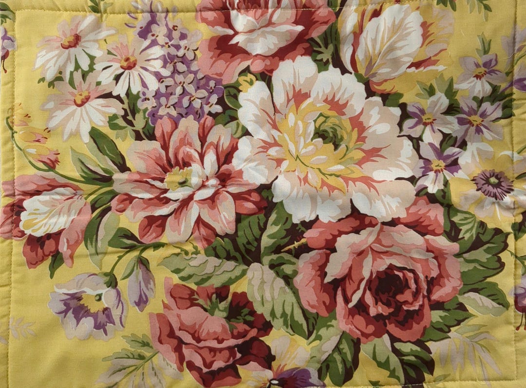 New Vintage Ralph Lauren Brooke Floral Yellow Bedding Pillow Sham - Etsy