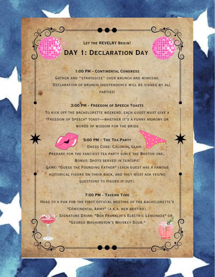 Last Declaration of Independence Founding Fathers Bachelorette Invite ...