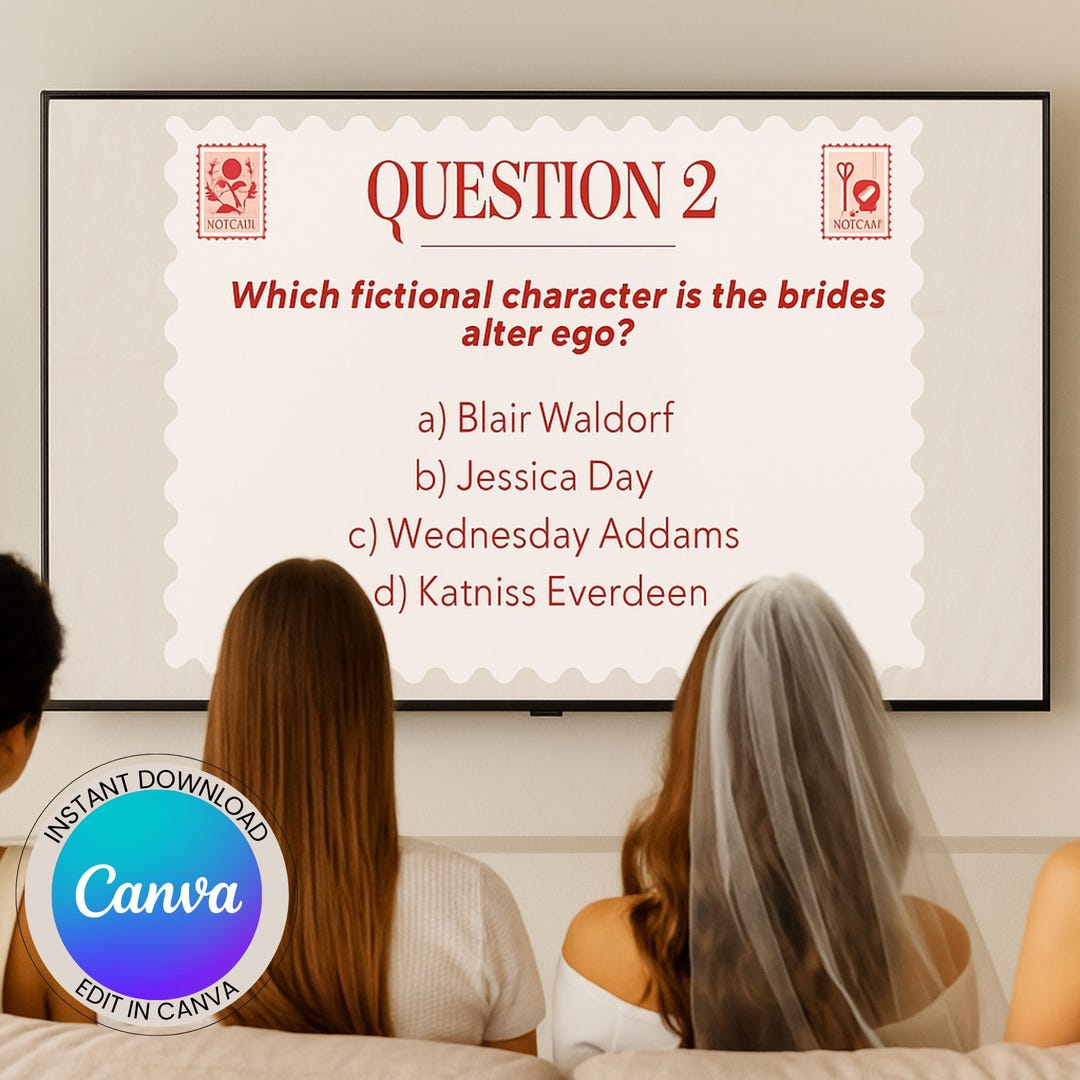 Bride Trivia Game – Bachelorette Party Game | 20 Hilarious Questions + Scoreboard | Customize ...