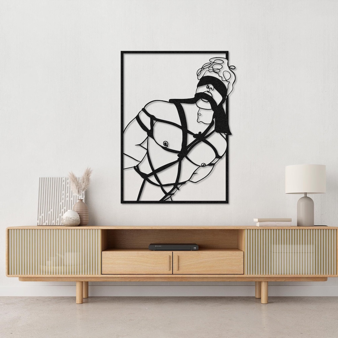 Gay Bondage Metal Wall Decor Bdsm Submissive Art Quirky Bathroom Art