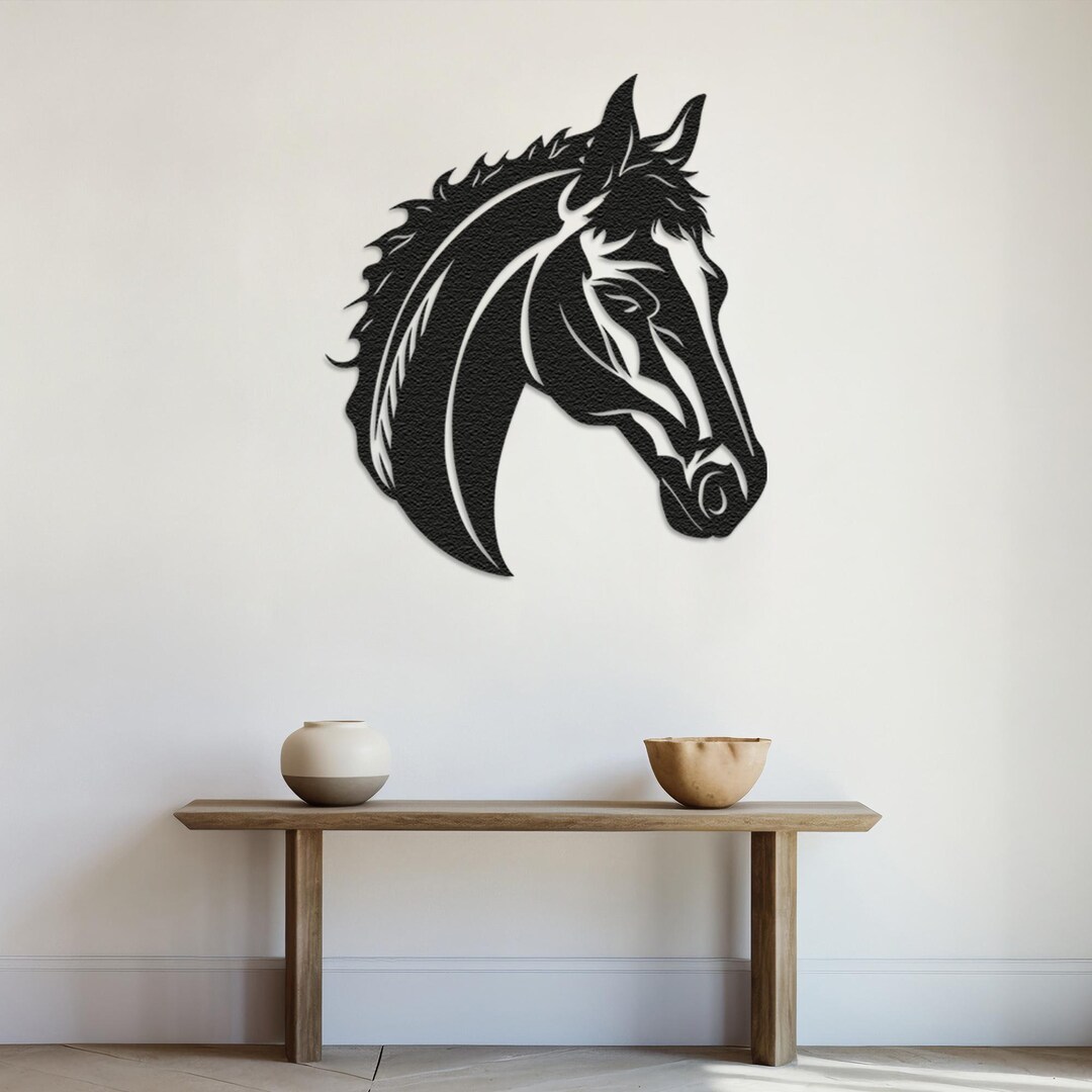 Horse Head Sign, Metal Wall Decor, Farmhouse Horse Head Art, Barn Decor ...