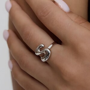 Personalized 3D Bubble Letter Ring, 3D Letter Ring, Bubble Initial ...