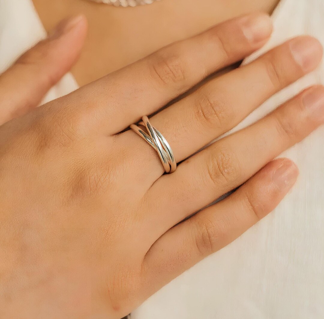 Interlocking Fidget Rings, Infinity Rings, Antianxiety Ring, Connected ...