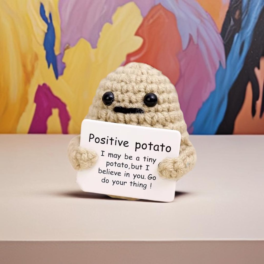 Positive Potato Crochet, Potato Desk Buddy, Emotional Support Potato ...