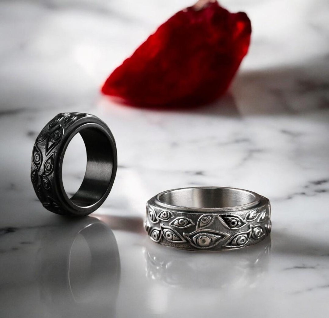 Buy Sukuna Eye Spinner Ring, Jujutsu Kaisen Fidget Ring, Antianxiety ...