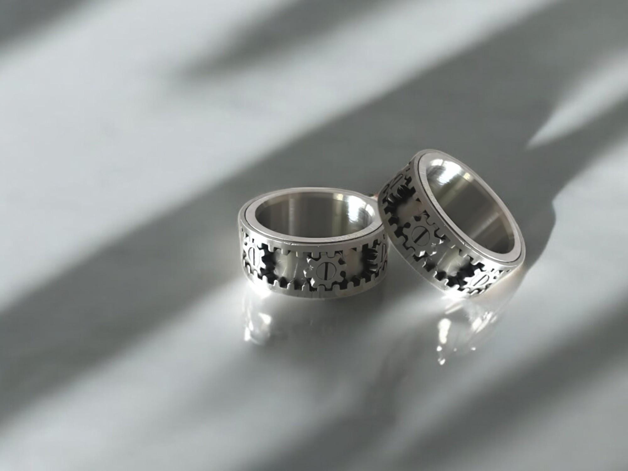 Gear Spinner Ring, Rotating Gear Ring, Fidget Spinner Ring, Spinning ...