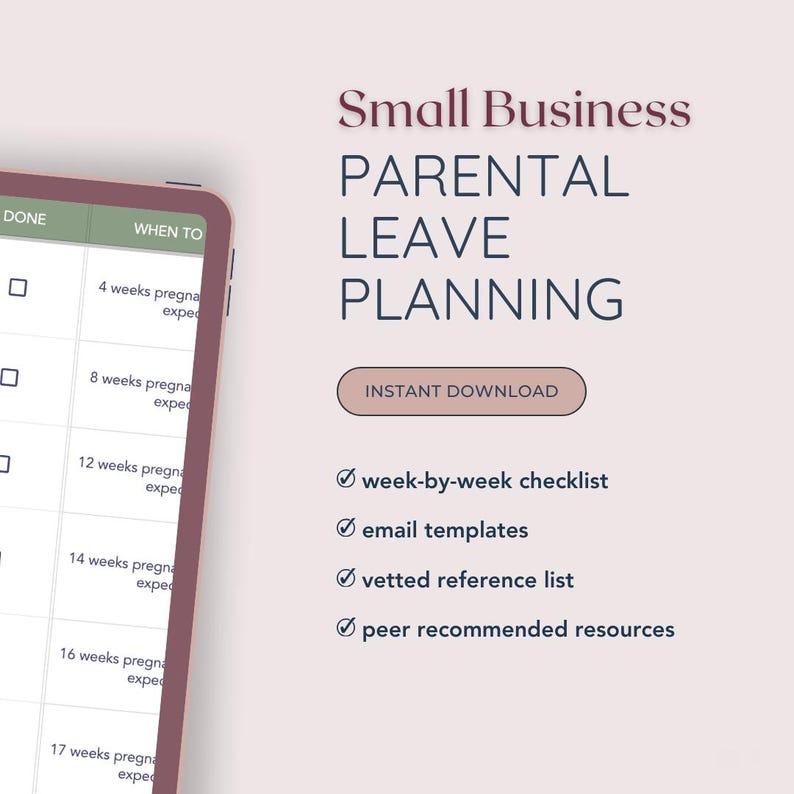 Parental Leave Planning Guide for Small Business Owners. Week-by-week ...