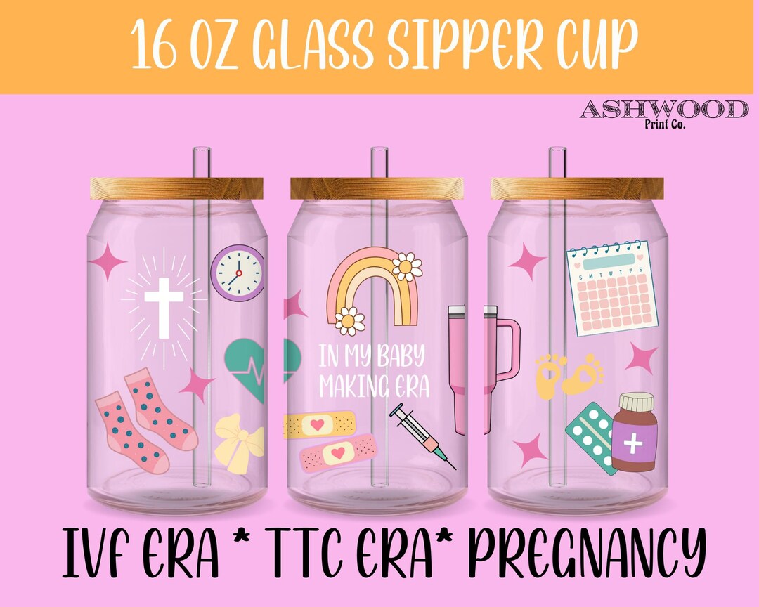 IVF Sipper Glass, 16oz - Infertility Awareness Drinking Cup, Trying to ...