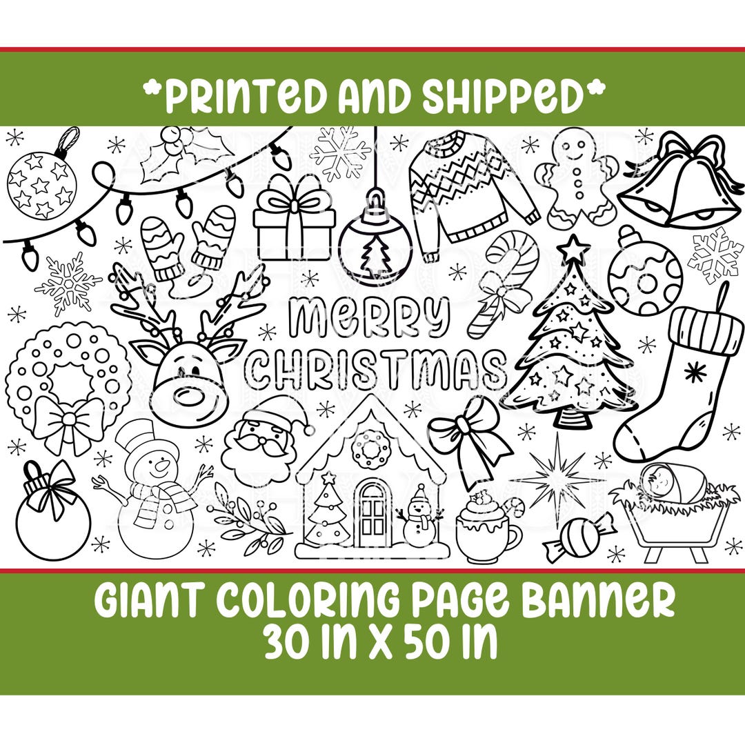 Giant Christmas Coloring Poster, Holiday Coloring Page, Gift for Kids ...