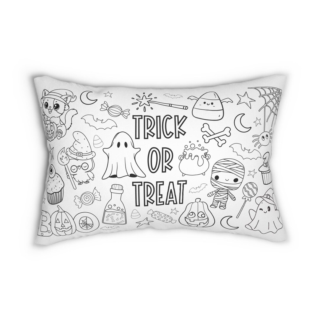 Color Your Own Pillow, Trick or Treat Coloring Pillow, Custom Pillow ...