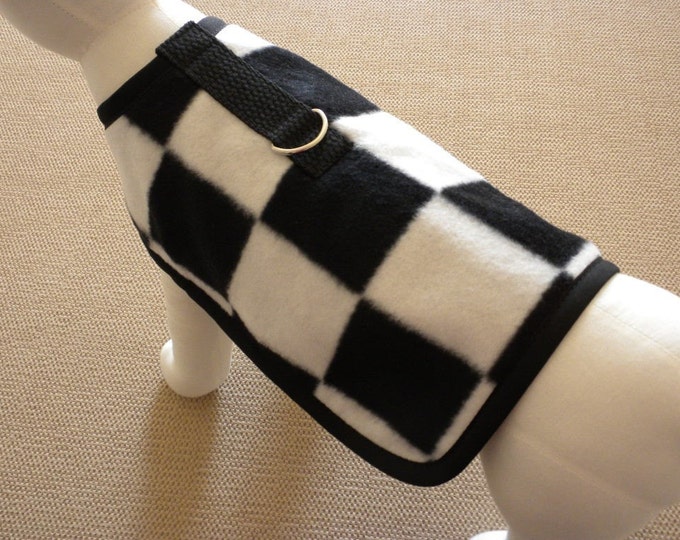 Racing Checkered Flag Fleece Dog Harness Coat - Etsy