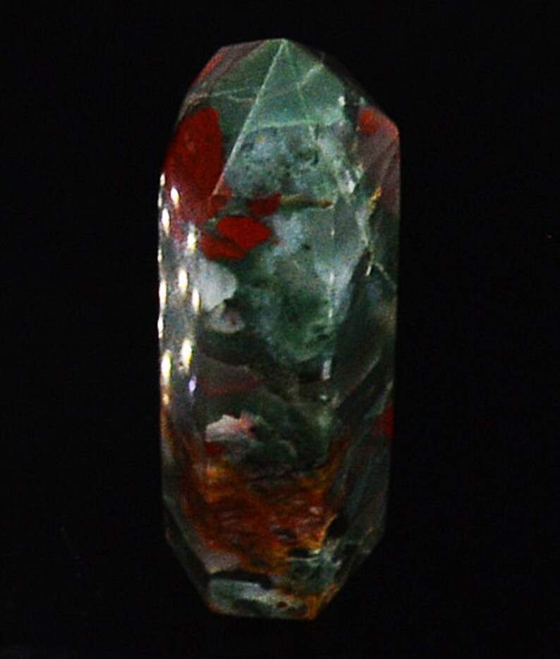 X-SM 6-sided Obelisk-like Bloodstone Crystal Point/tower – Carved Stone ...