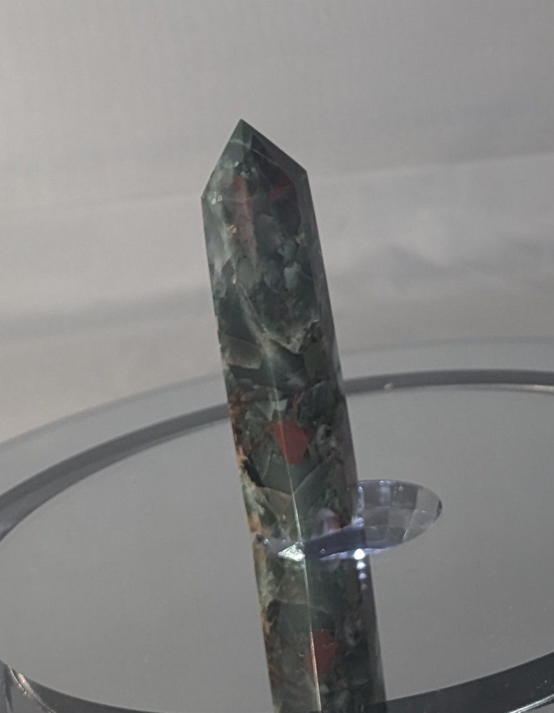 X-SM 6-sided Obelisk-like Bloodstone Crystal Point/tower – Carved Stone ...