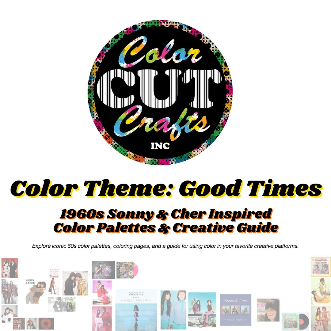 60s Sonny & Cher-inspired Digital Coloring Book W/ Color Palettes | 29 ...