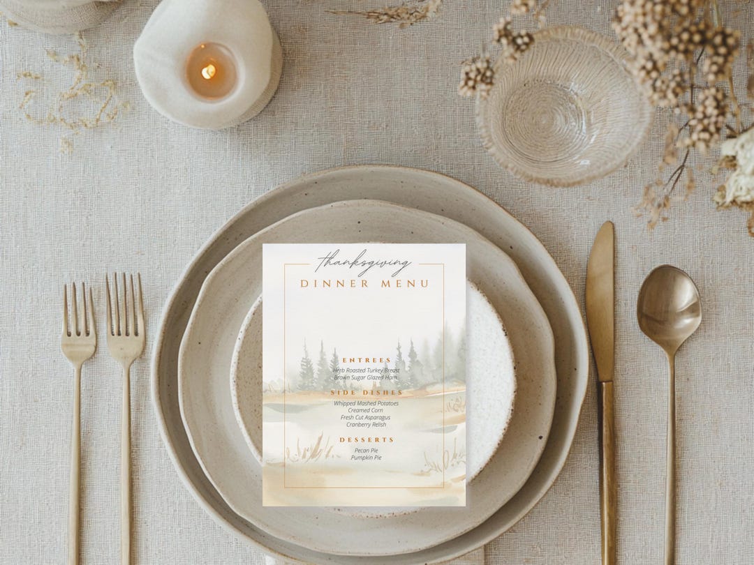 Editable Thanksgiving Menu, Place Cards & Food Labels | Fall Table ...