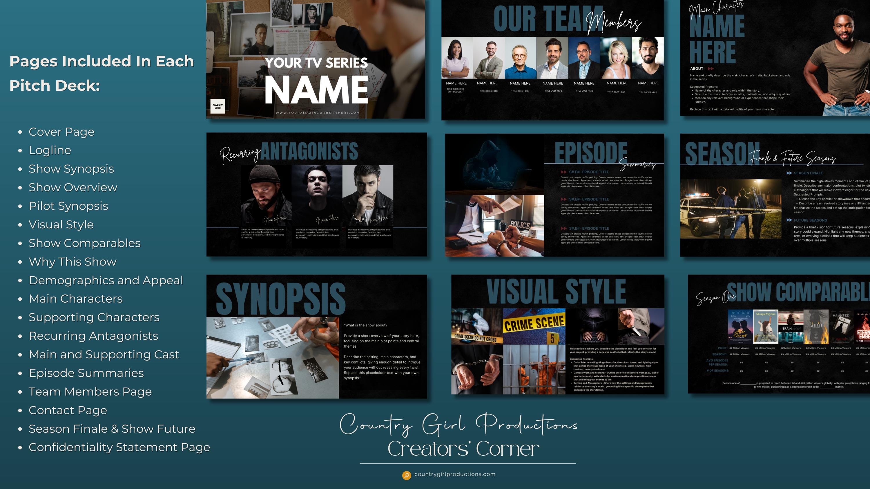 TV Show Pitch Template TV Series Pitch Deck TV Series Pitch Deck Canva ...