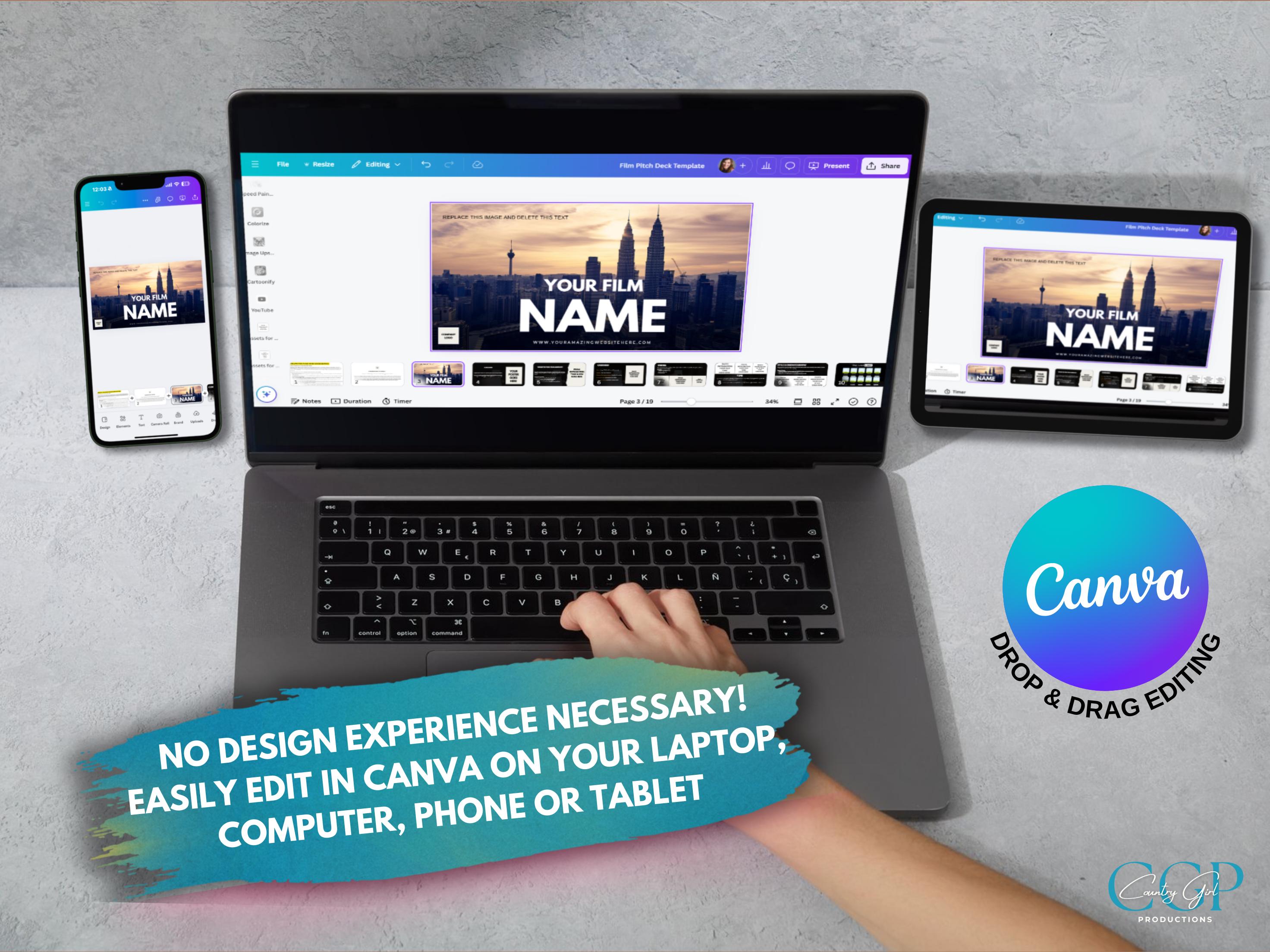 Film Pitch Deck Template Canva Movie Pitch Deck for Filmmaker ...