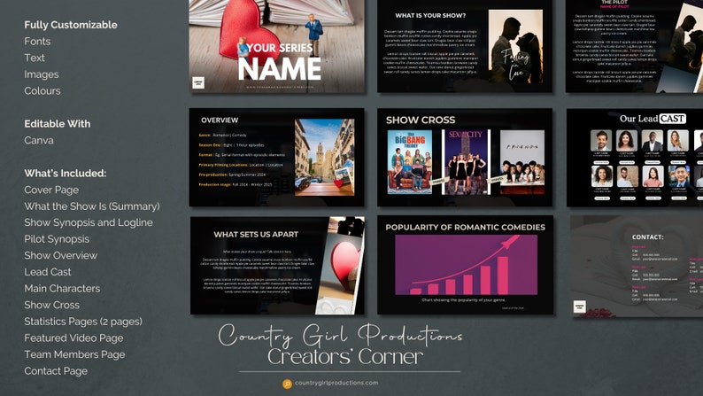 Fully Customizable TV Series Pitch Deck Template for Any Genre in Canva ...