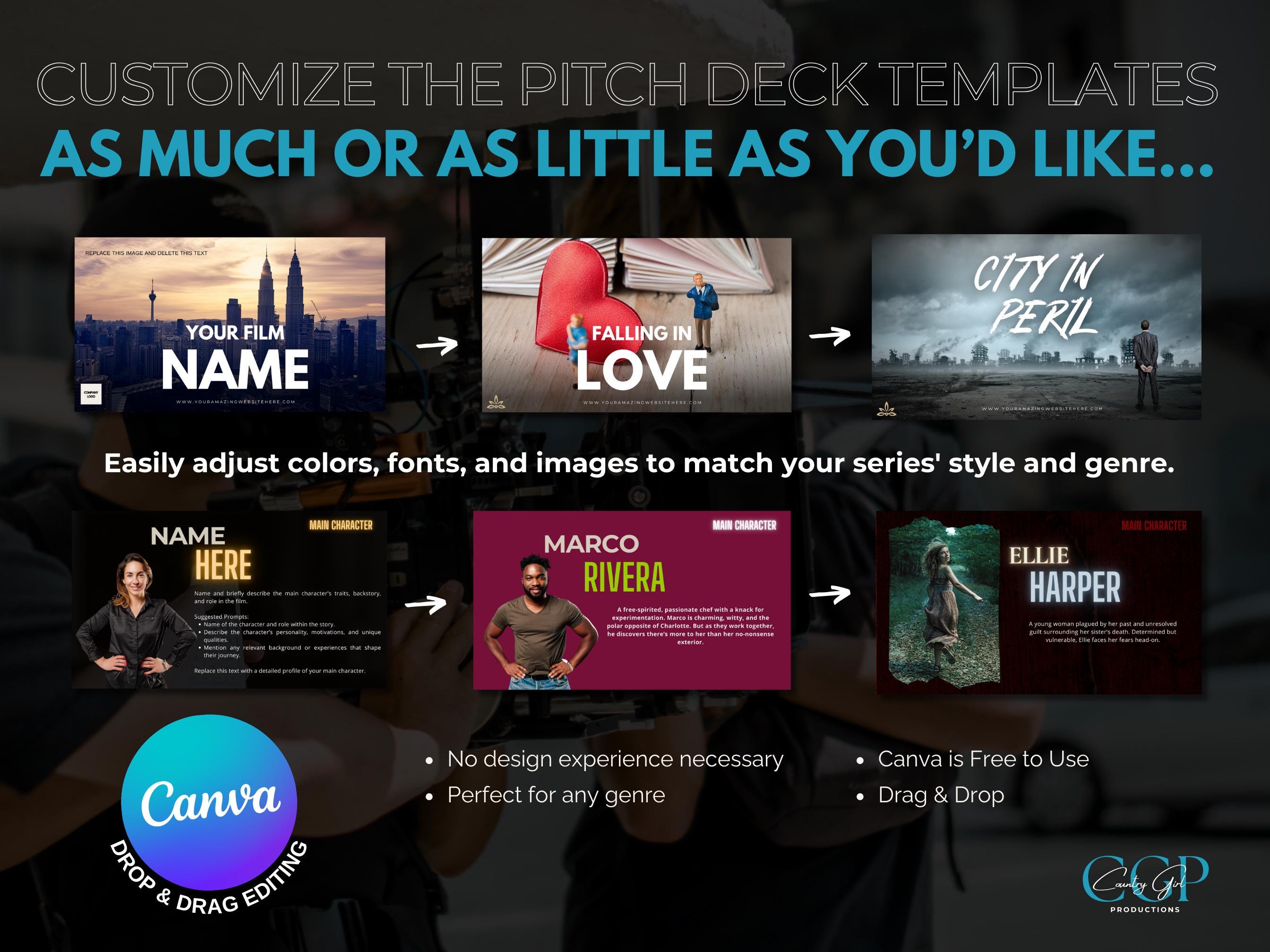 Canva Film Pitch Deck Template: Customizable Movie Presentation ...