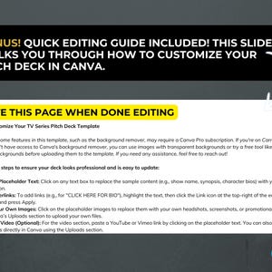 TV Show Pitch Deck Canva Template Customizable Television Series Pitch ...