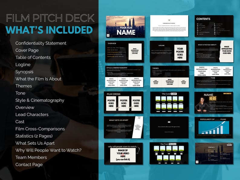 Canva Film Pitch Deck Template: Customizable Movie Presentation ...